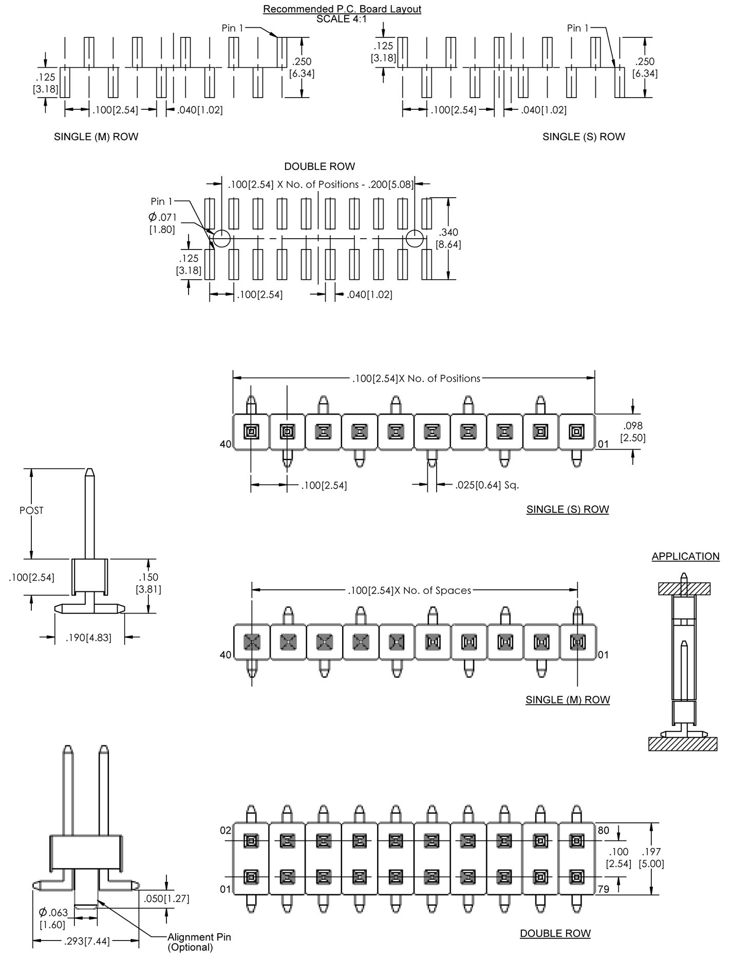 Connecteurs PCB 2,54mm TSHSM-1-V - Sonectrad-BRN